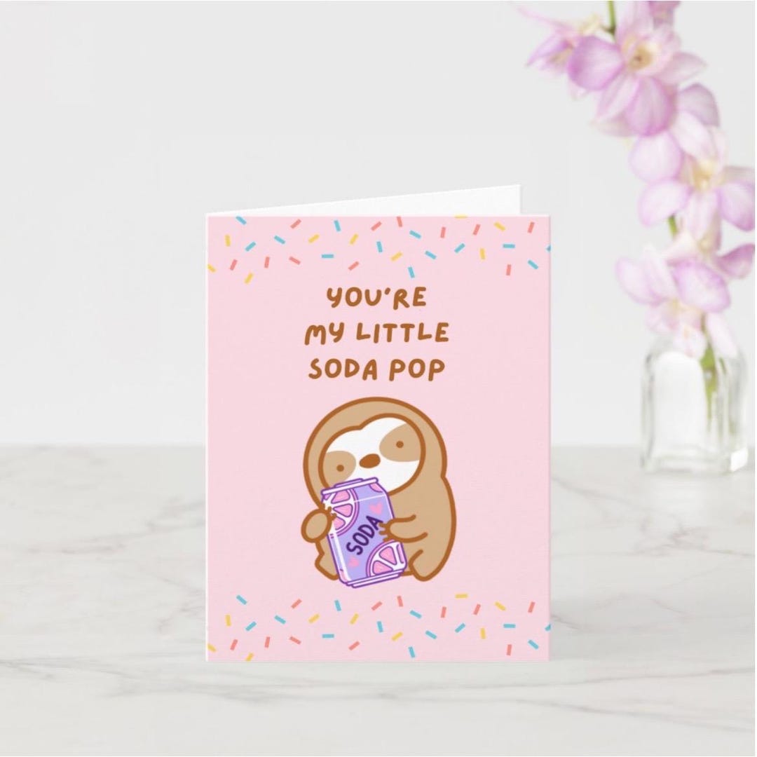 Cute My Little Soda Pop Sloth, Funny Card for K-pop Demon Hunters Saja ...