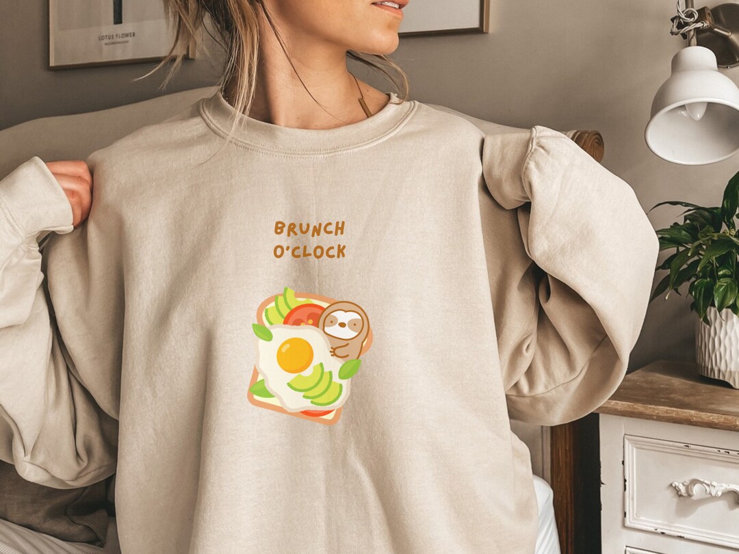 Cute Avocado Toast Sloth Crewneck Sweatshirt Kawaii Brunch Sweatshirt ...