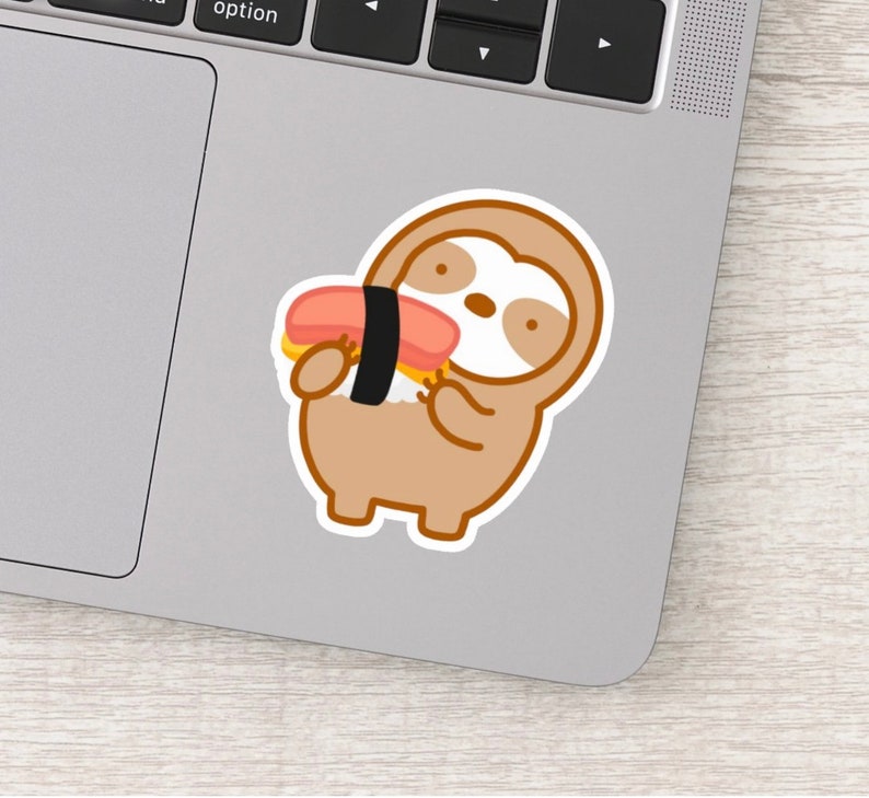 Cute Spam Musubi Sloth Vinyl Sticker | Kawaii Hawaiian Food Sloth ...