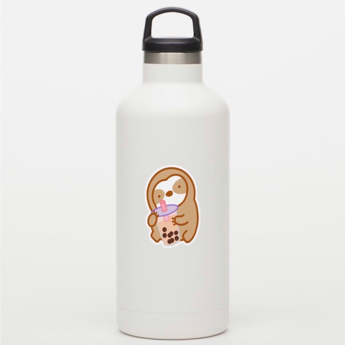 Cute Boba Sloth Vinyl Sticker Kawaii Bubble Tea Sloth - Etsy