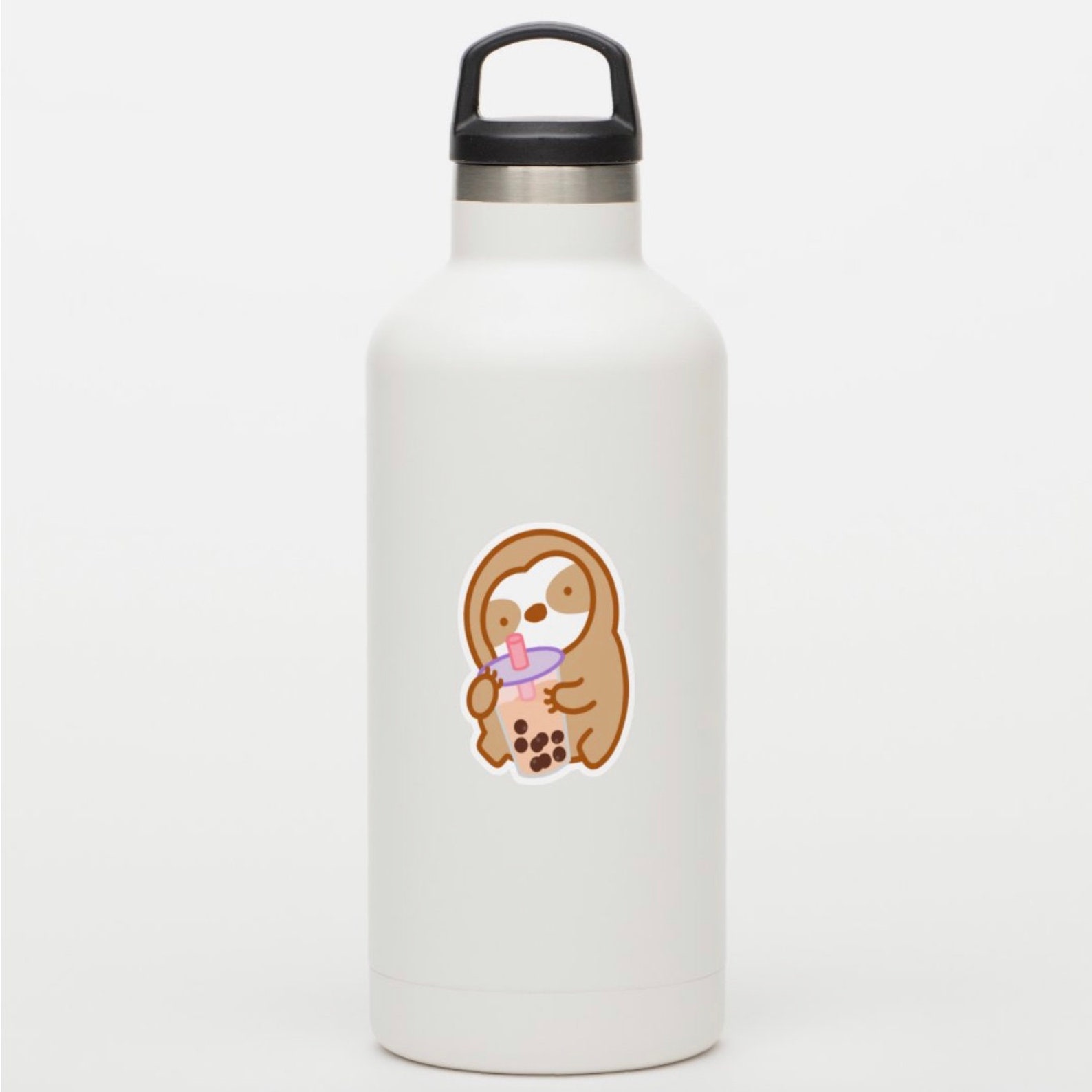 Cute Boba Sloth Vinyl Sticker Kawaii Bubble Tea Sloth - Etsy