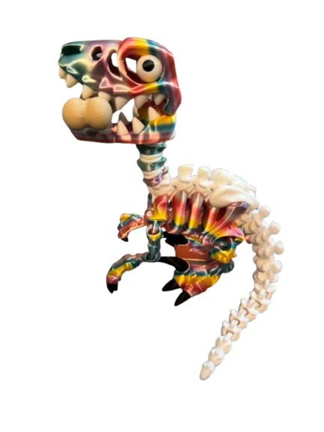 Articulated Raptor Flexi Skeleton 3D Printed Dinosaur Skeleton Toy ...