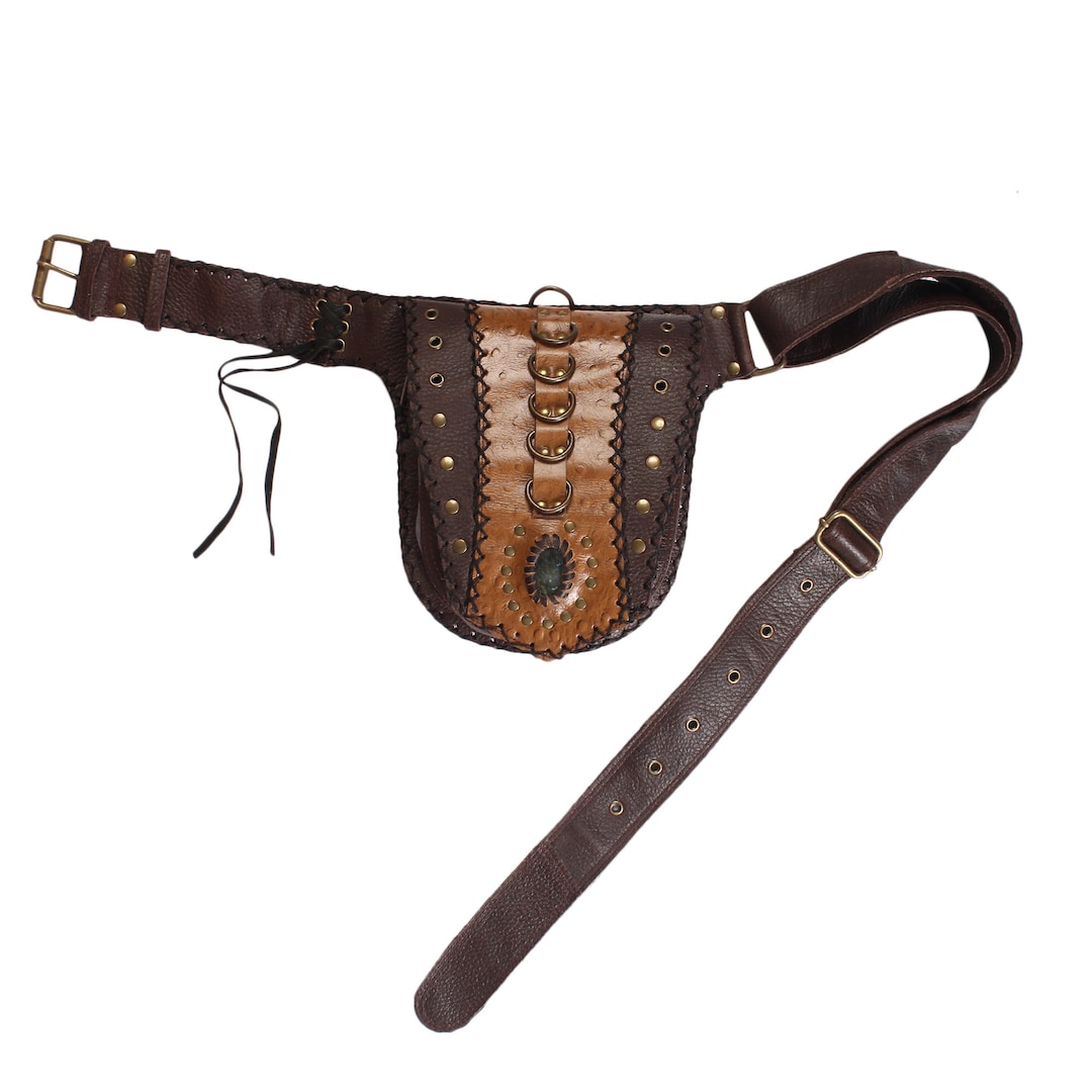 Handmade Leather Belt Pouch: Adjustable Travel Bum Bag - Etsy