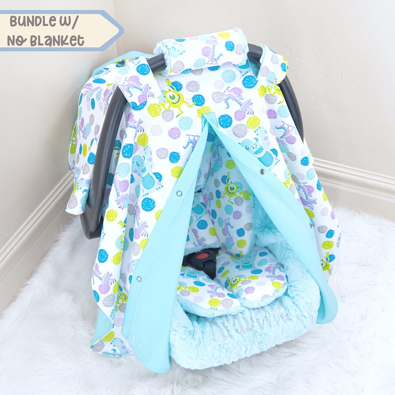 Monsters Inc Baby Boy Car Seat Accessories Bundle Set Personalized ...