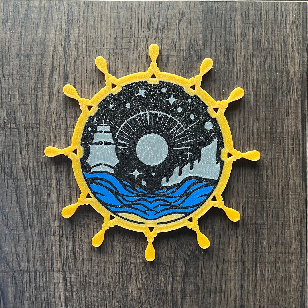 Nautical Theme Drink Coaster Ship Sail Boat Helm Ocean Wheel Sea Anchor ...