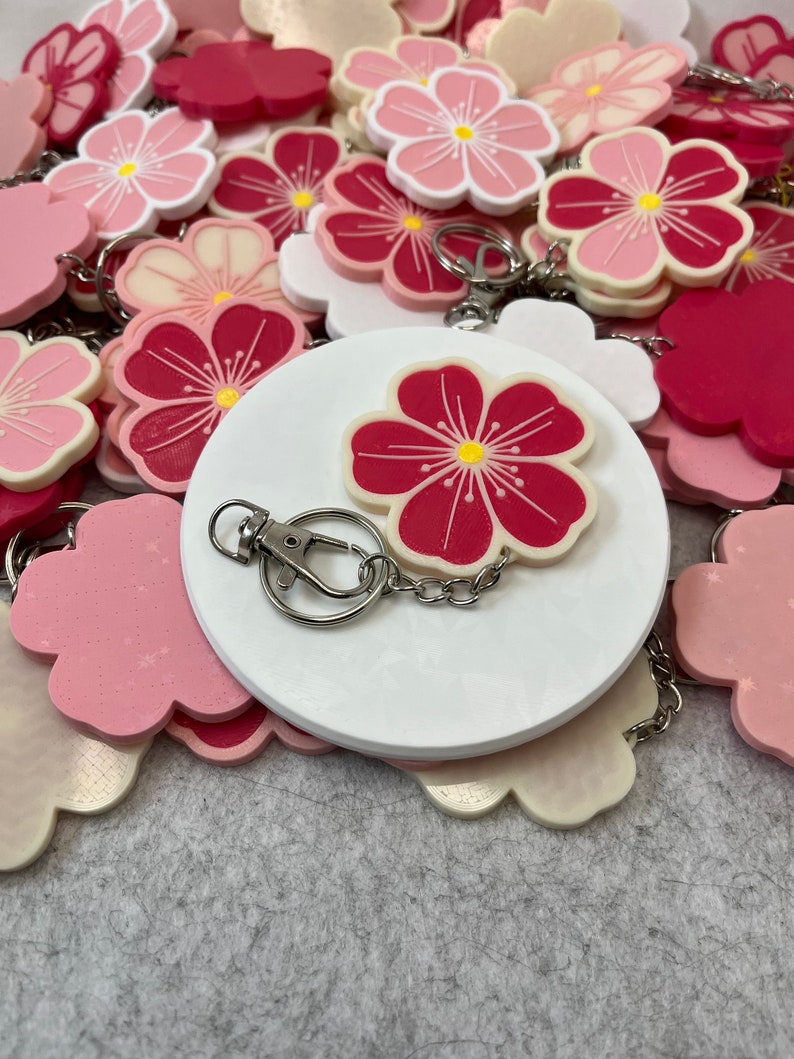Japanese Sakura Cherry Blossom Keychain 3D Printed Cherry Blossom Bag ...