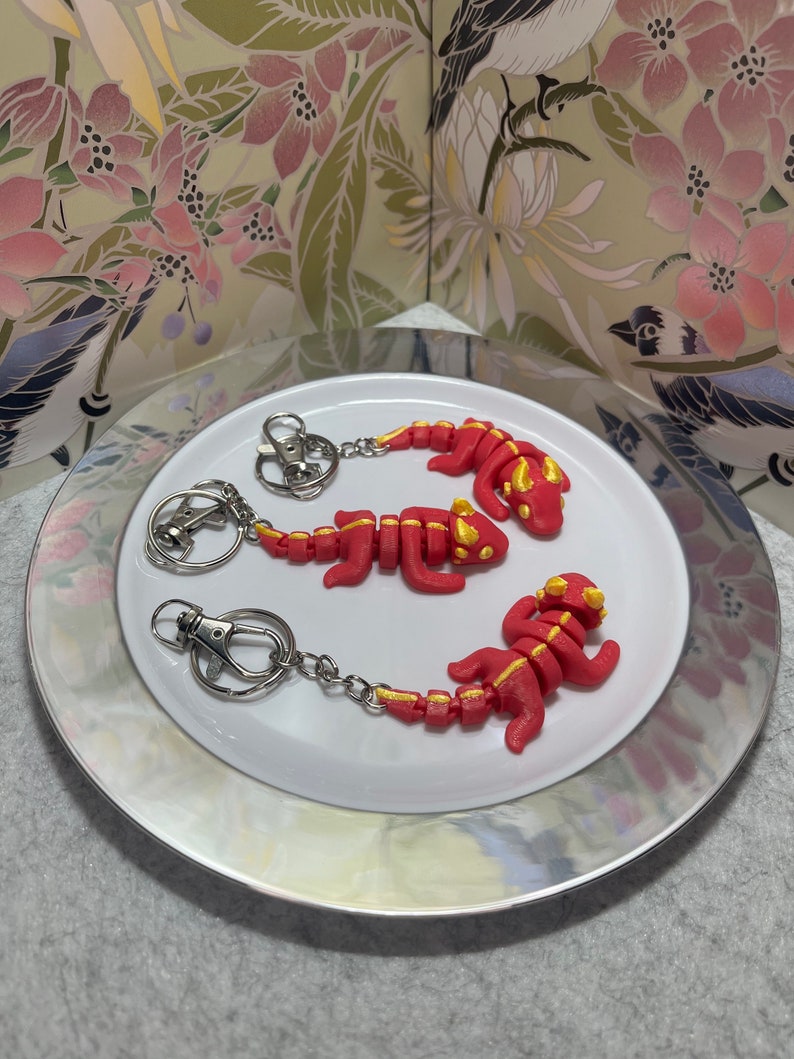 Red Bubblegum Dragon Keychain 3D Printed Keychain Accessory Bag Charm ...