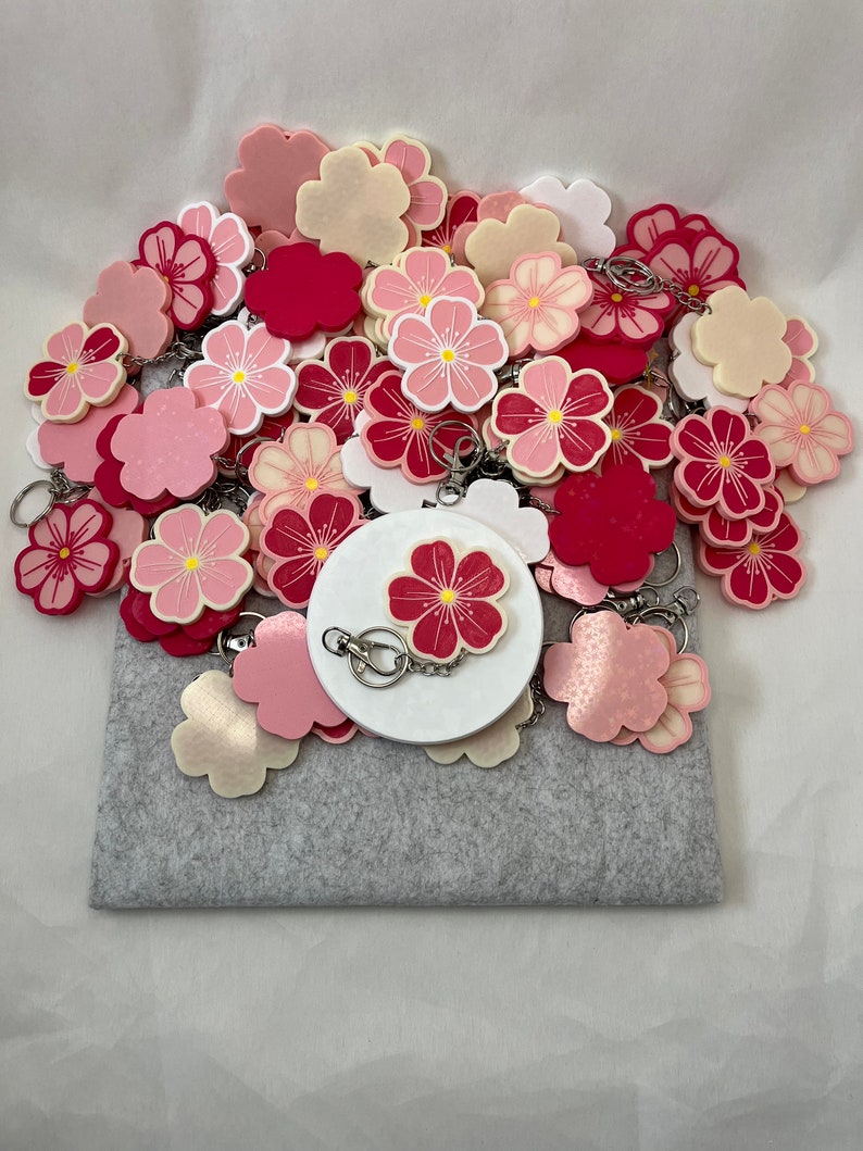 Japanese Sakura Cherry Blossom Keychain 3D Printed Cherry Blossom Bag ...