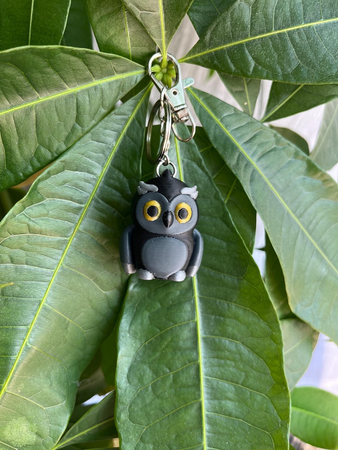 Black Night Owl Keychain 3D Printed Bird Keychain Accessory Bag Charm ...