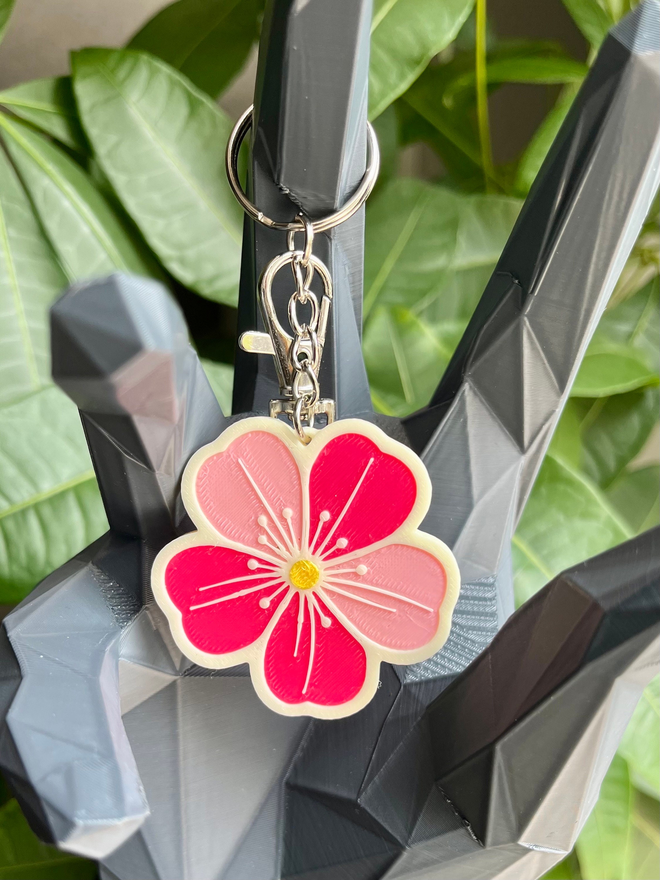 Pink Cherry Blossom Sakura Keychain 3D Printed Keychain Cherry Blossom ...
