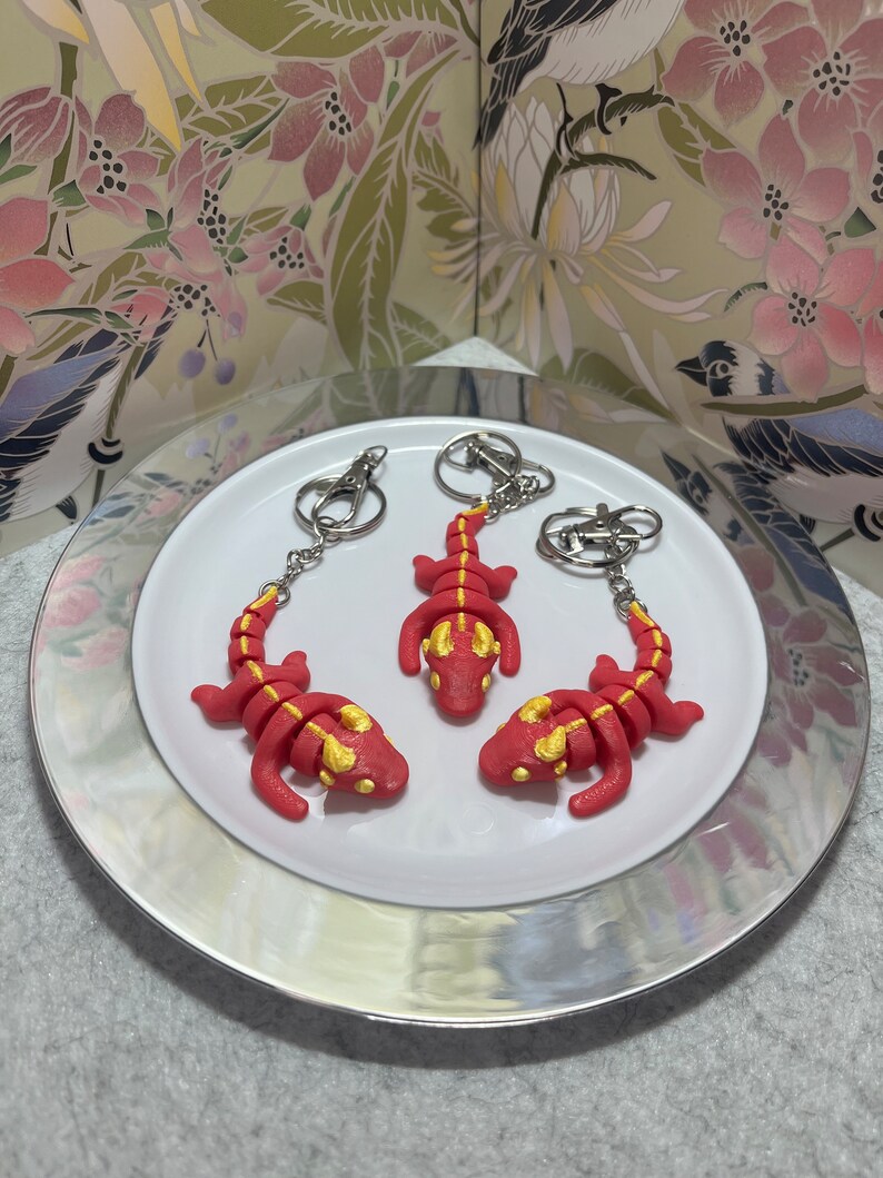 Red Bubblegum Dragon Keychain 3D Printed Keychain Accessory Bag Charm ...