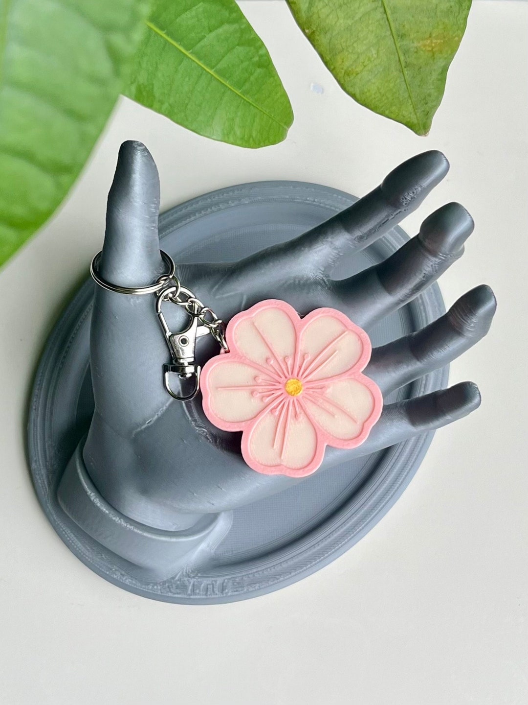 3D Printed Cherry Blossom Keychain Sakura Style Pink Cherry Blossom Bag ...