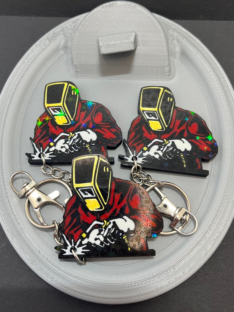 Red MIG Welder Keychain 3D Printed Keychain Welding Gift Keyring and ...