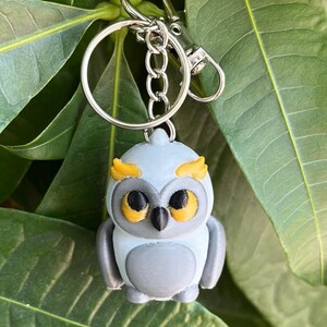 Articulated Owl Keychain 3D Printed Bird Accessory, Modern Bag Charm ...