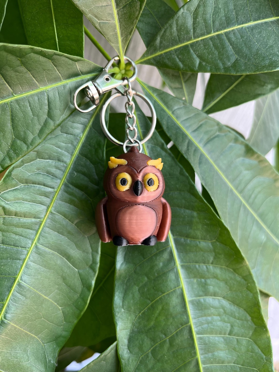 Brown Barn Owl Keychain 3D Printed Bird Keychain Accessory Bag Charm ...