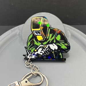 3D Printed MIG Welder Keychain – Green With Gold and Black Accents ...