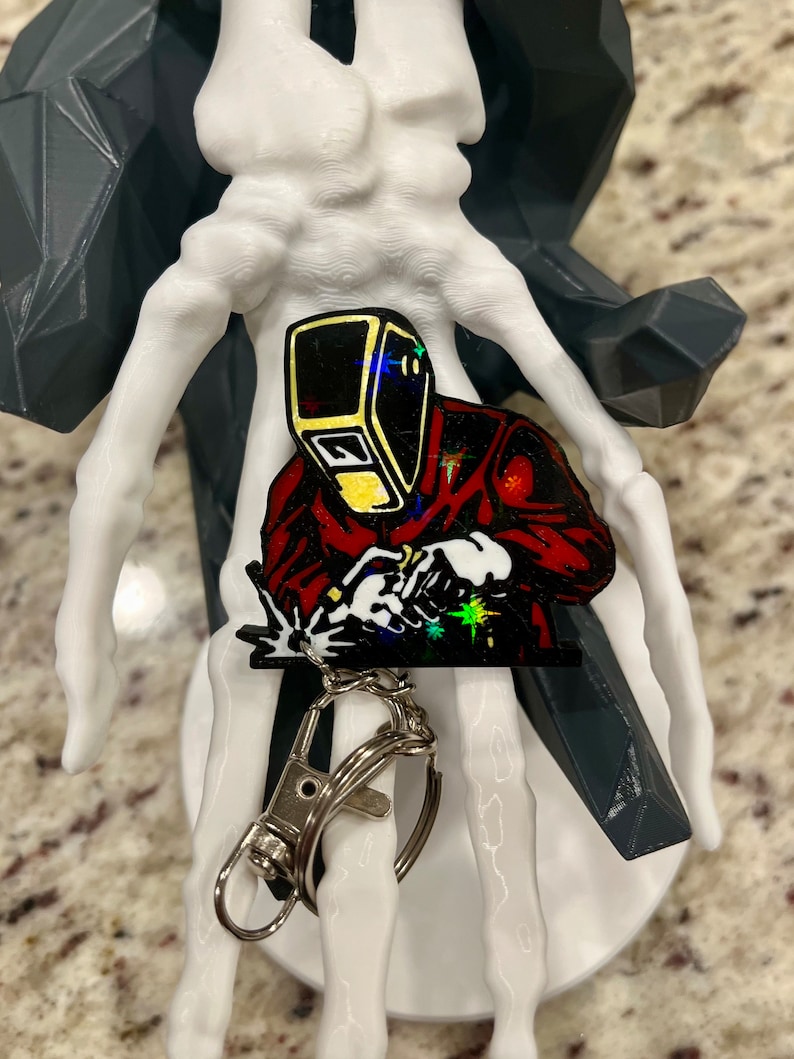 3D Printed Red MIG Welder Keychain Welder Gift Welding Keychain Charm ...