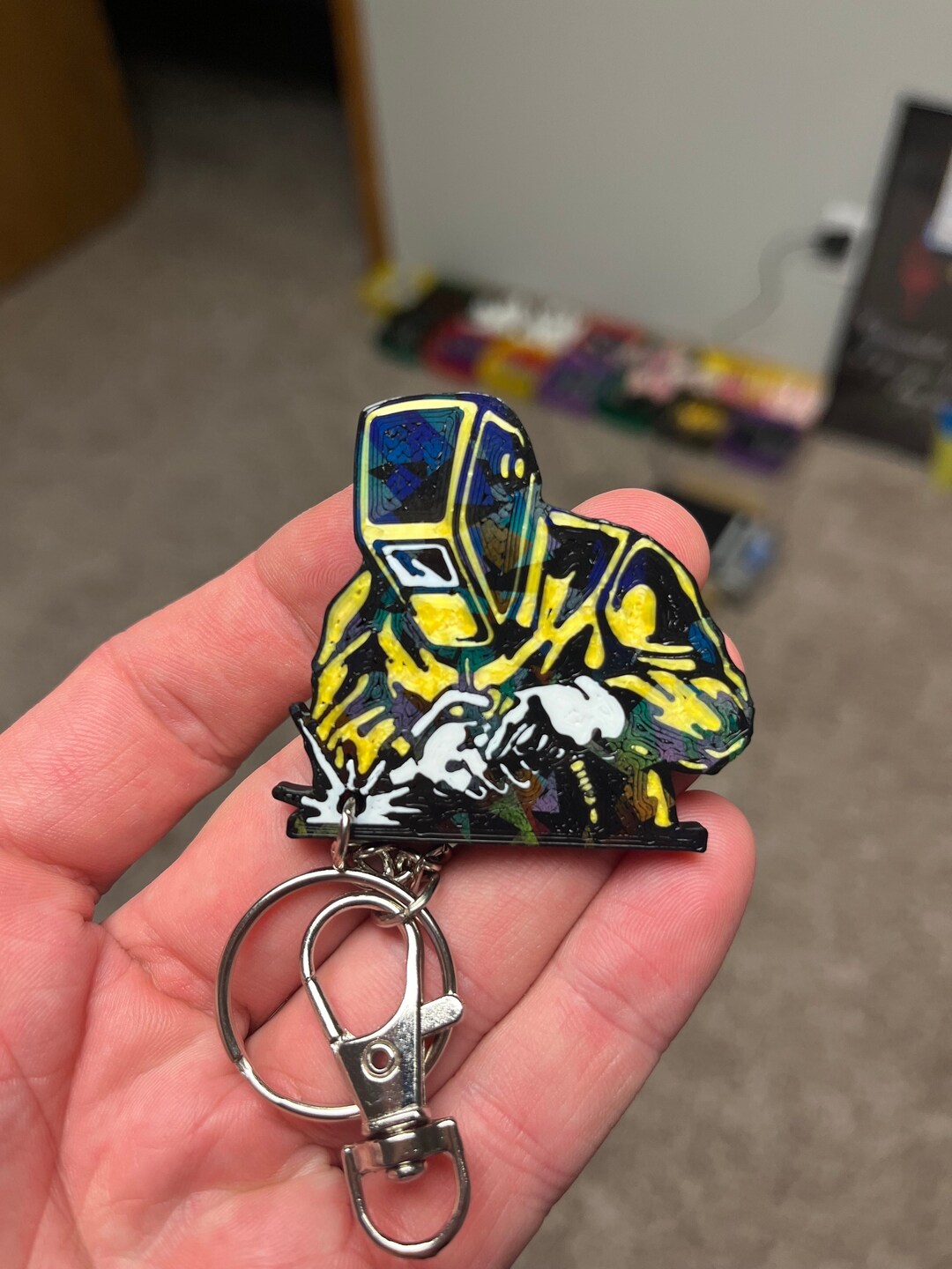 MIG Welder Keychain 3D Printed Keychain Welder Gift MIG Weld Cap Weld ...