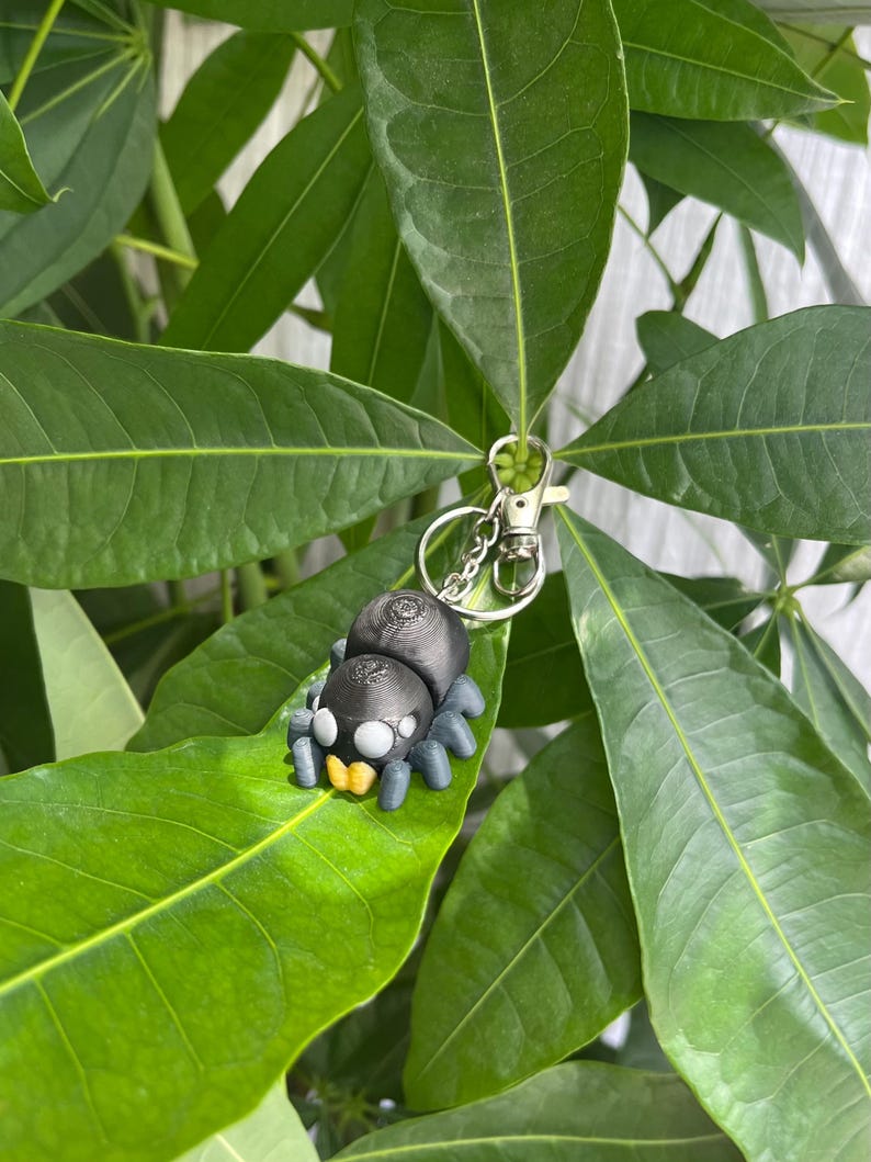Black Spider Keychain 3D Printed Keychain Spider Accessory Bag Charm ...