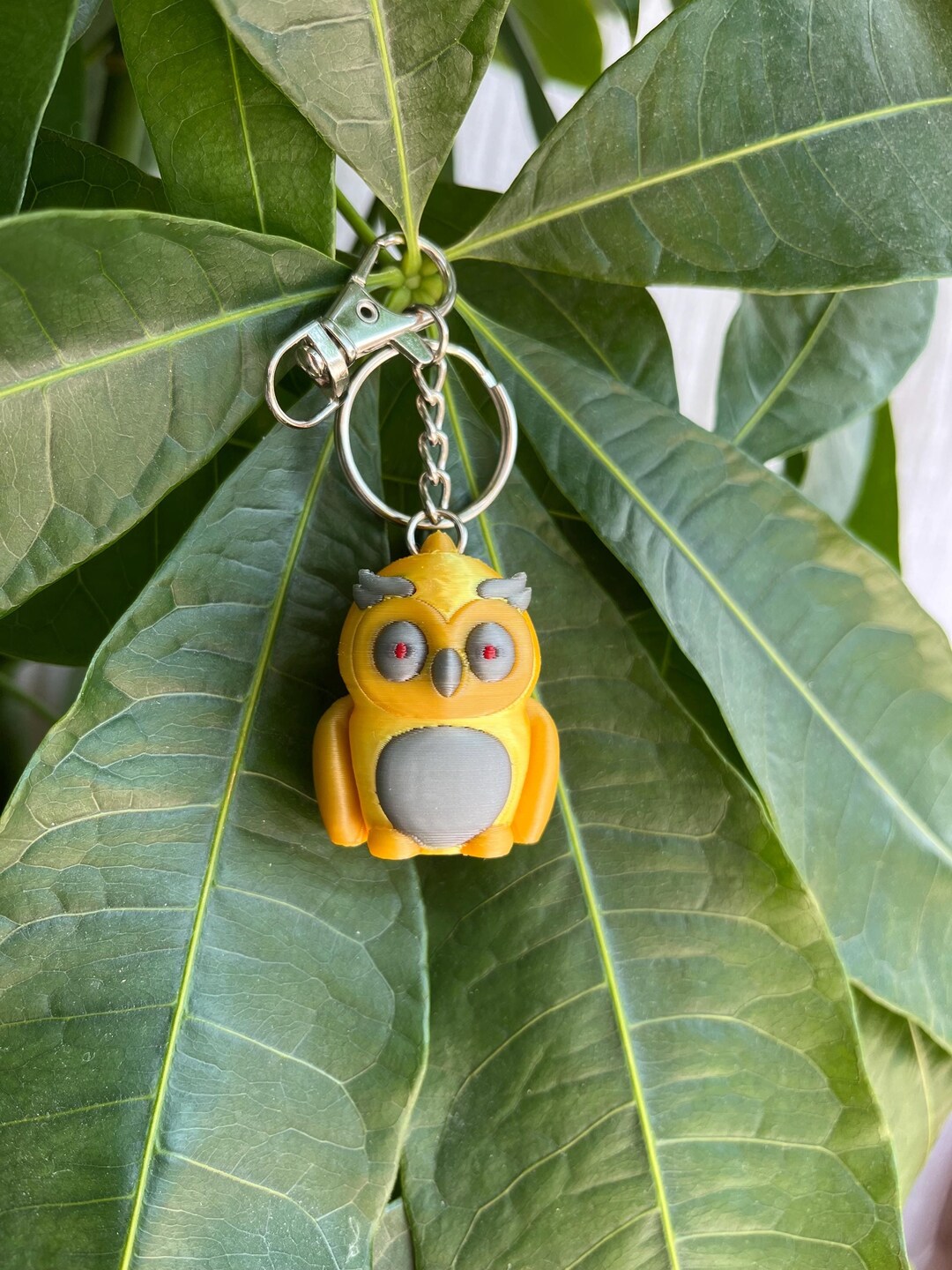Bubo Golden Owl Keychain 3D Printed Bird Keychain Accessory Bag Charm ...