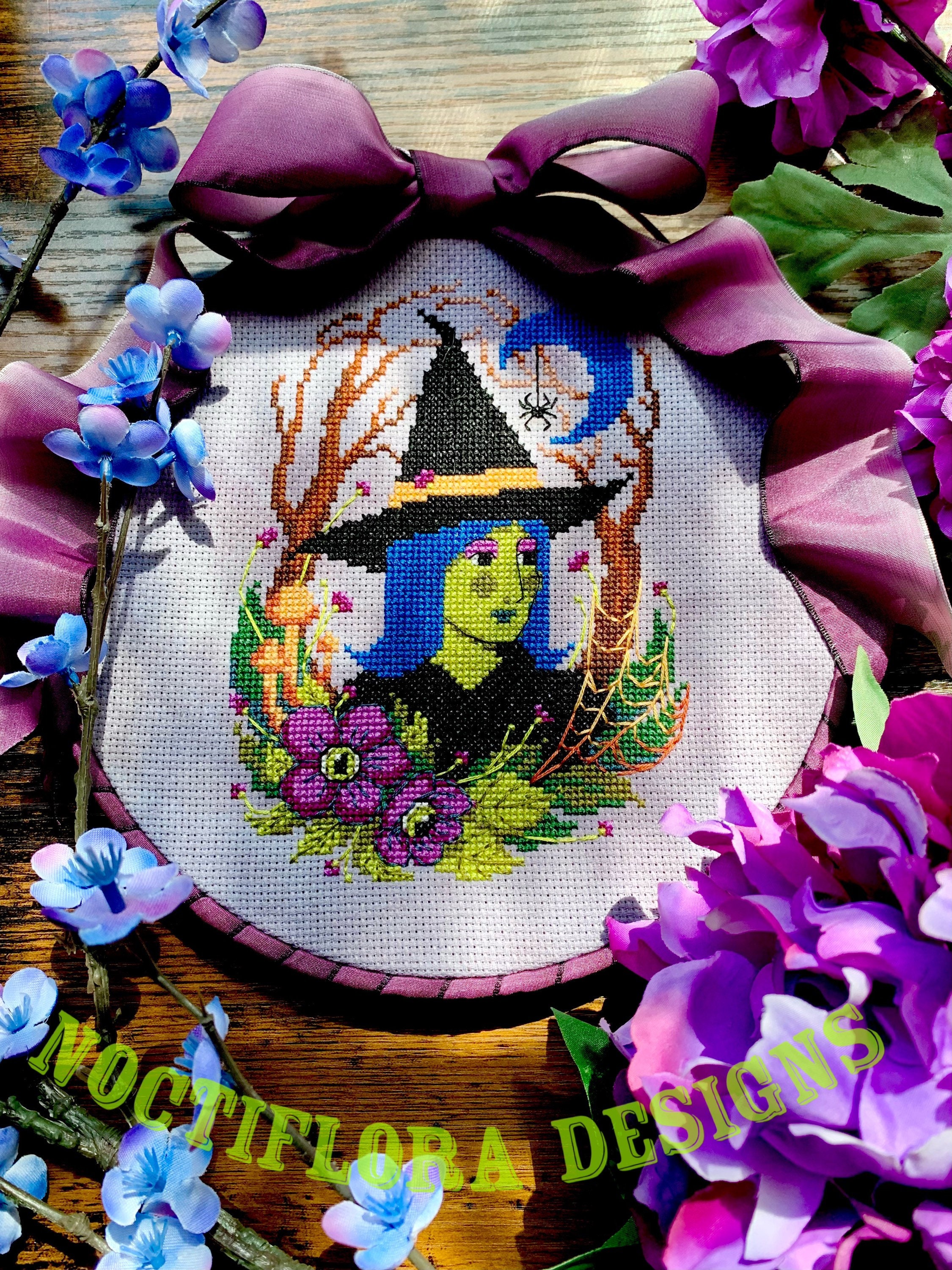 Under the Spider Moon Digital Cross Stitch Pattern--In Collaboration ...