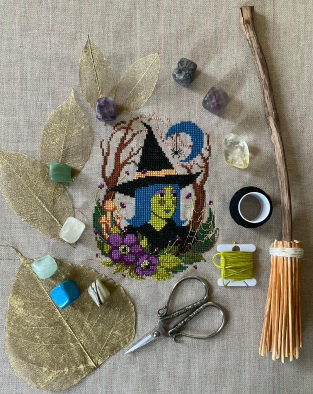 Under the Spider Moon Digital Cross Stitch Pattern--In Collaboration ...