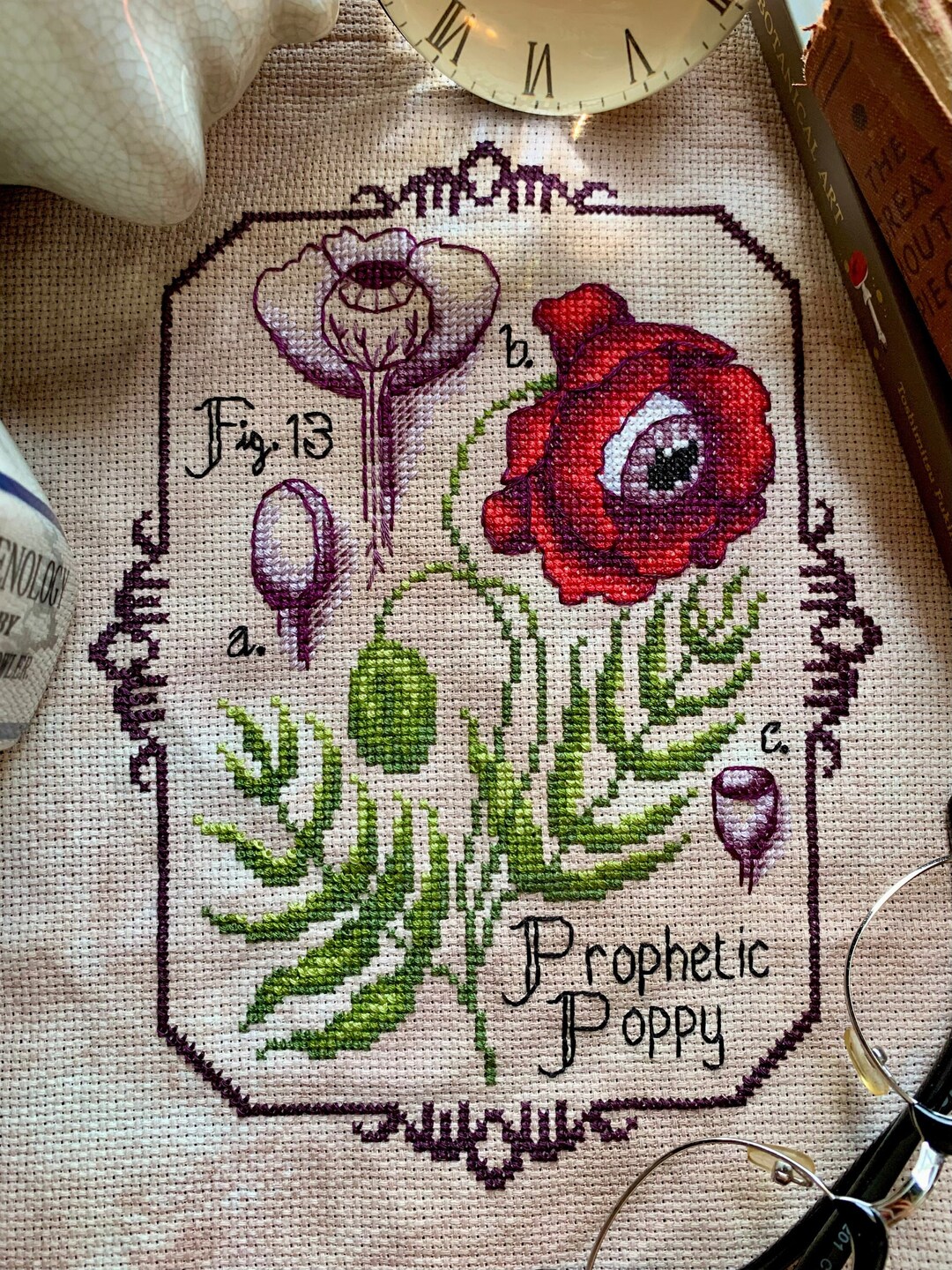 Prophetic Poppy Cross Stitch Pattern, Digital Downloadable PDF Design ...