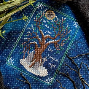 The Graveyard Yew Cross Stitch Pattern Digital PDF, Dark Winter ...