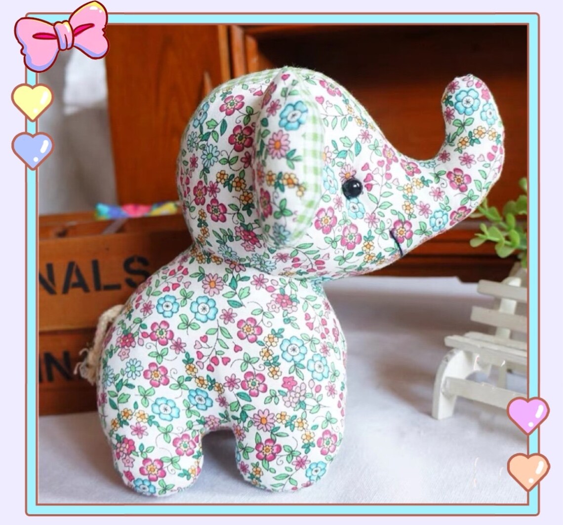 Baby Elephant Plushie Sewing Pattern, PDF & Video Tutorial, Stuffed ...