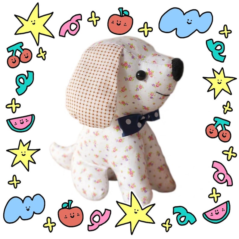 Puppy Plushie Sewing Pattern, PDF & Video Tutorial, Stuffed Animal ...