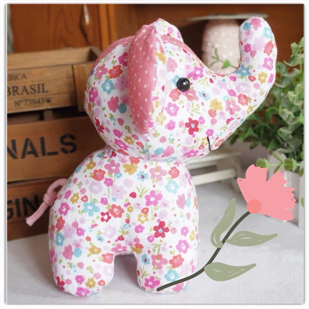Baby Elephant Plushie Sewing Pattern, PDF & Video Tutorial, Stuffed ...