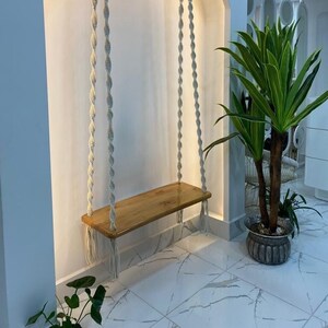 Adult Wooden Swing, Indoor Swing, Swing, Wooden Rope Swing, Swing Chair ...