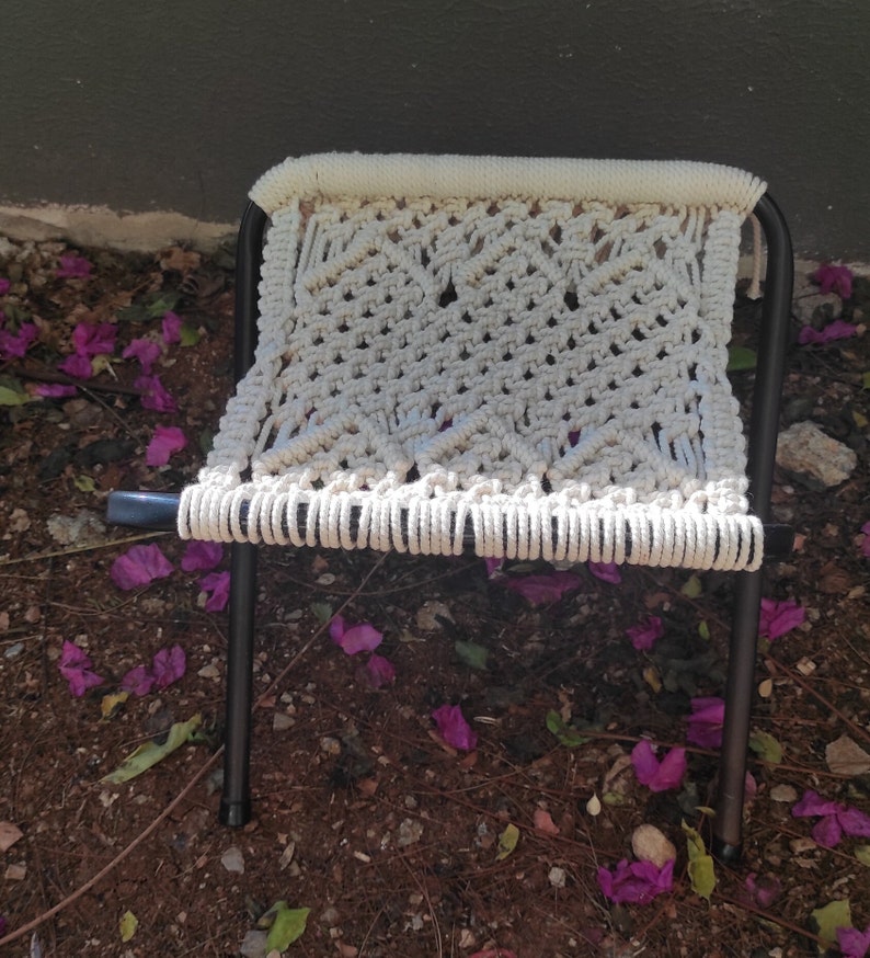 Macrame Folding Stool, Boho Picnic Chair, Portable Camping Seat - Etsy