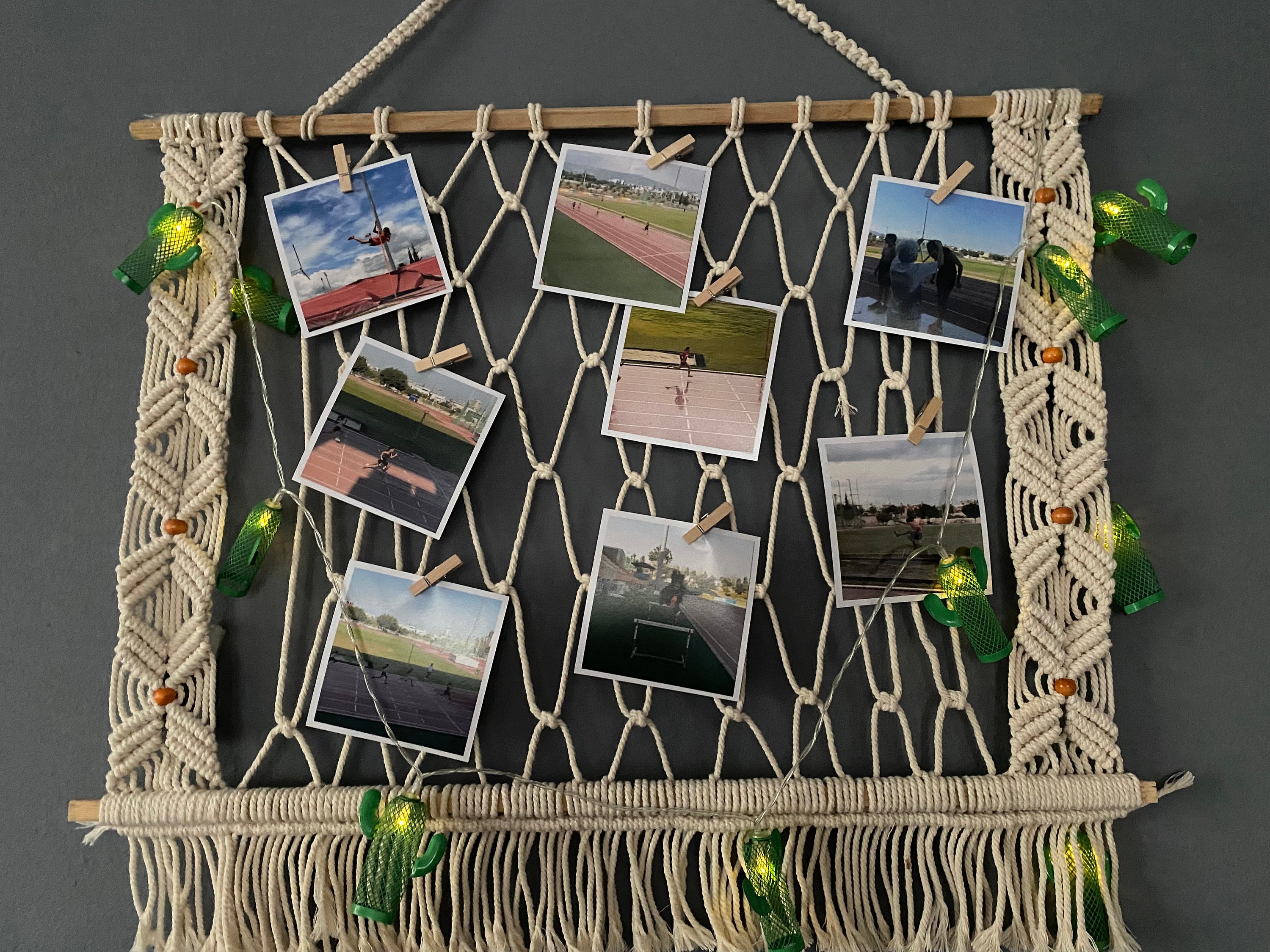 Macrame Photo Hanger, Boho Twine Photo Display, Collage Dorm Wall Decor ...