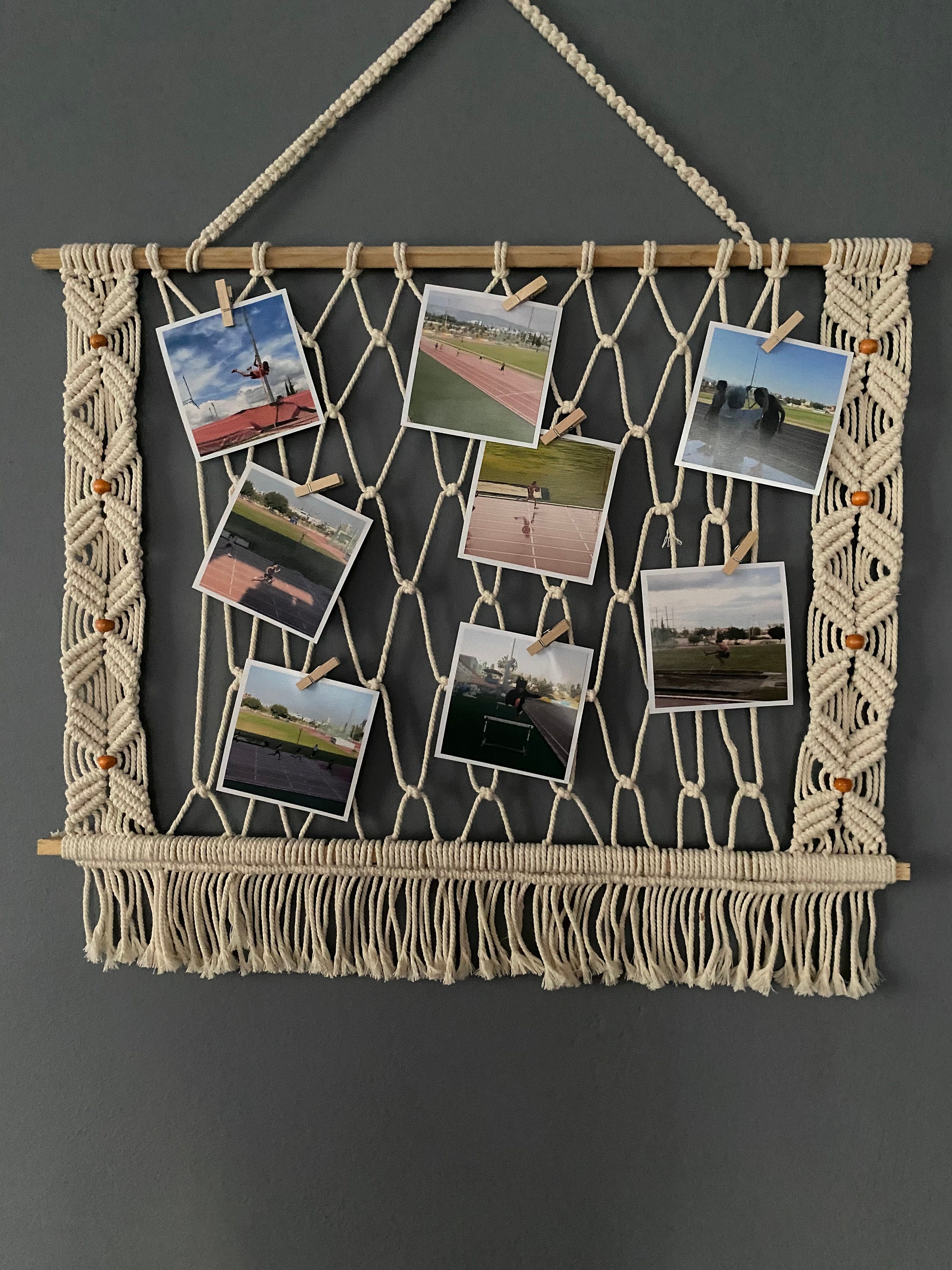 Macrame Photo Hanger, Boho Twine Photo Display, Collage Dorm Wall Decor ...