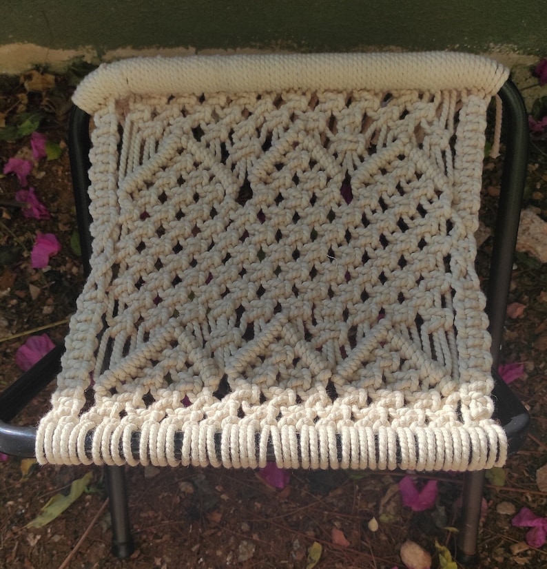 Macrame Folding Stool, Boho Picnic Chair, Portable Camping Seat - Etsy
