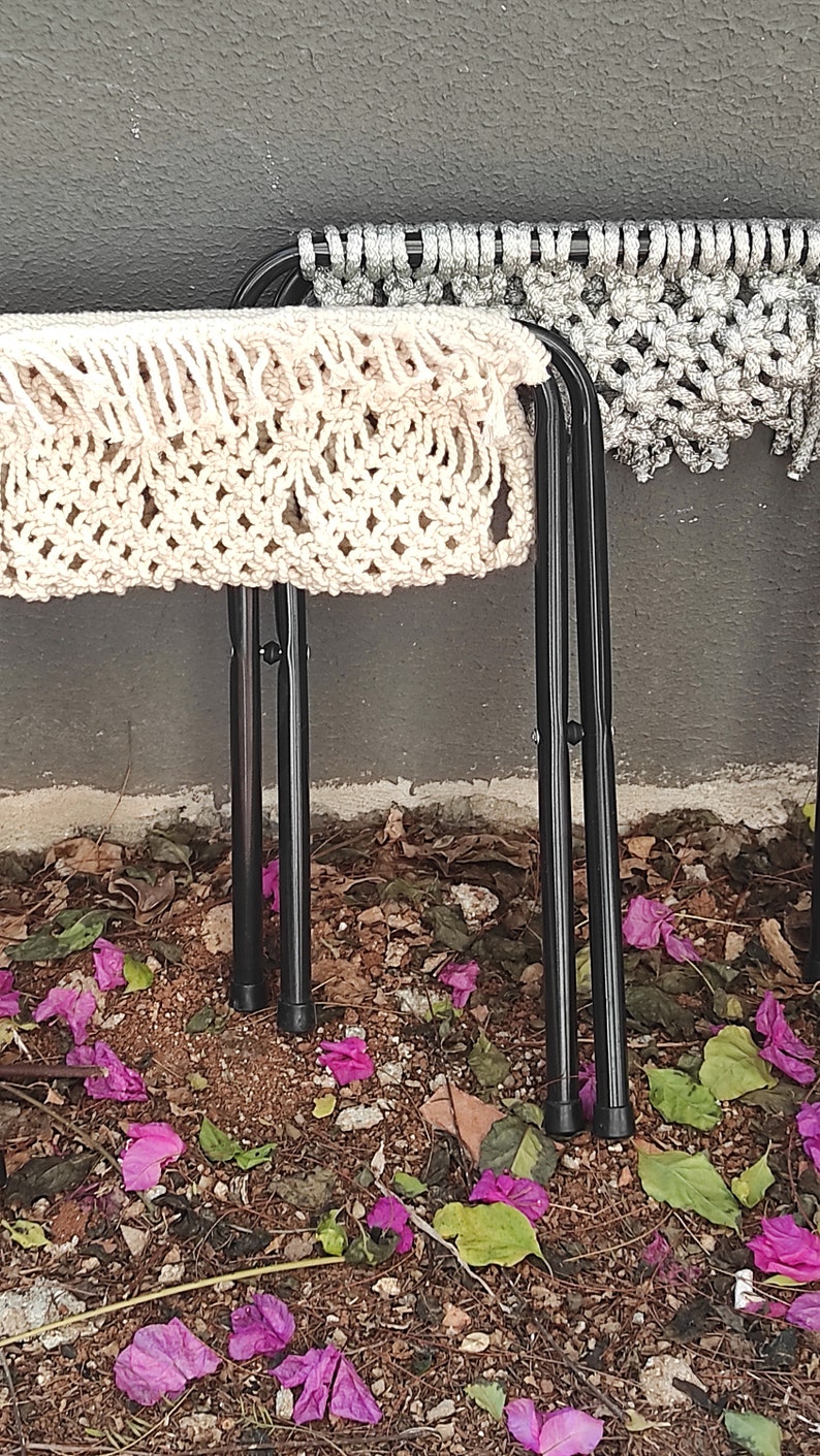 Macrame Folding Stool, Boho Picnic Chair, Portable Camping Seat - Etsy