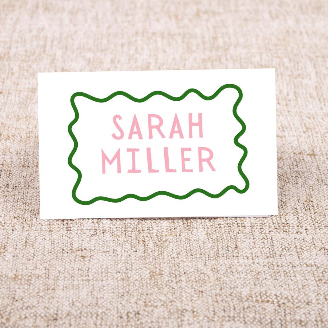 Whimsical Squiggle Wedding Place Card Template, Flat & Tent Place Cards ...