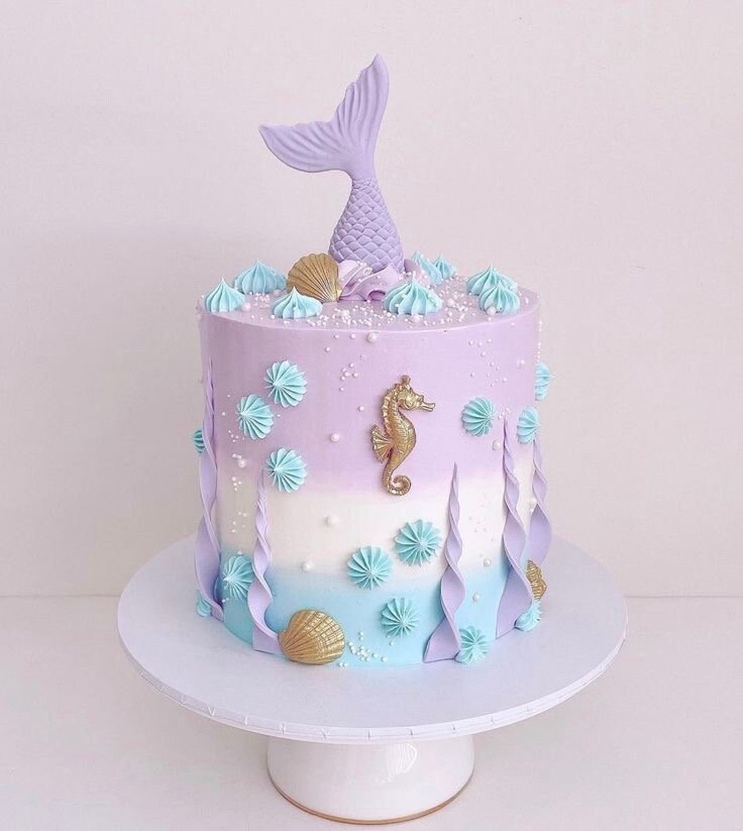 16 Piece Mermaid Fondant Cake Kit/mermaid Party/mermaid Tails/sugar Sea ...