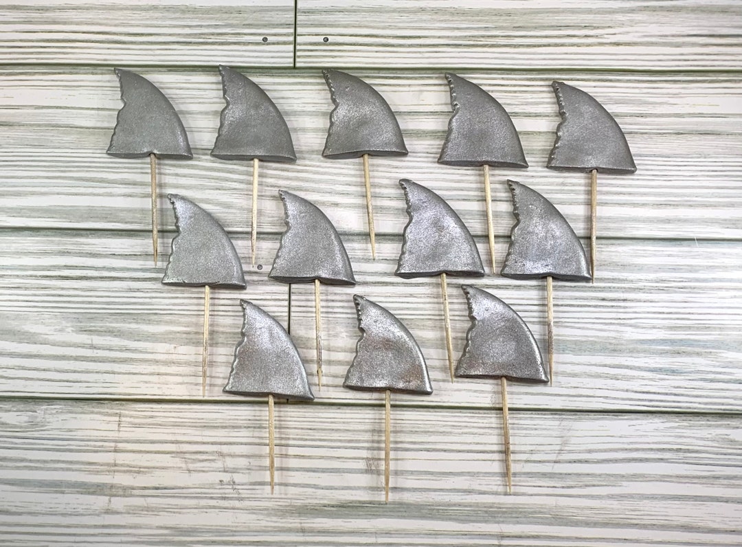 Fondant Shark Fin/beach Party/ocean Themed/customizable/shark Toppers ...