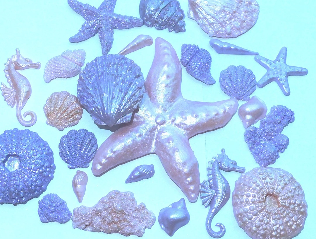 Fondant Shells/fondant Star Fish/fondant Seahorse/fondant Coral ...