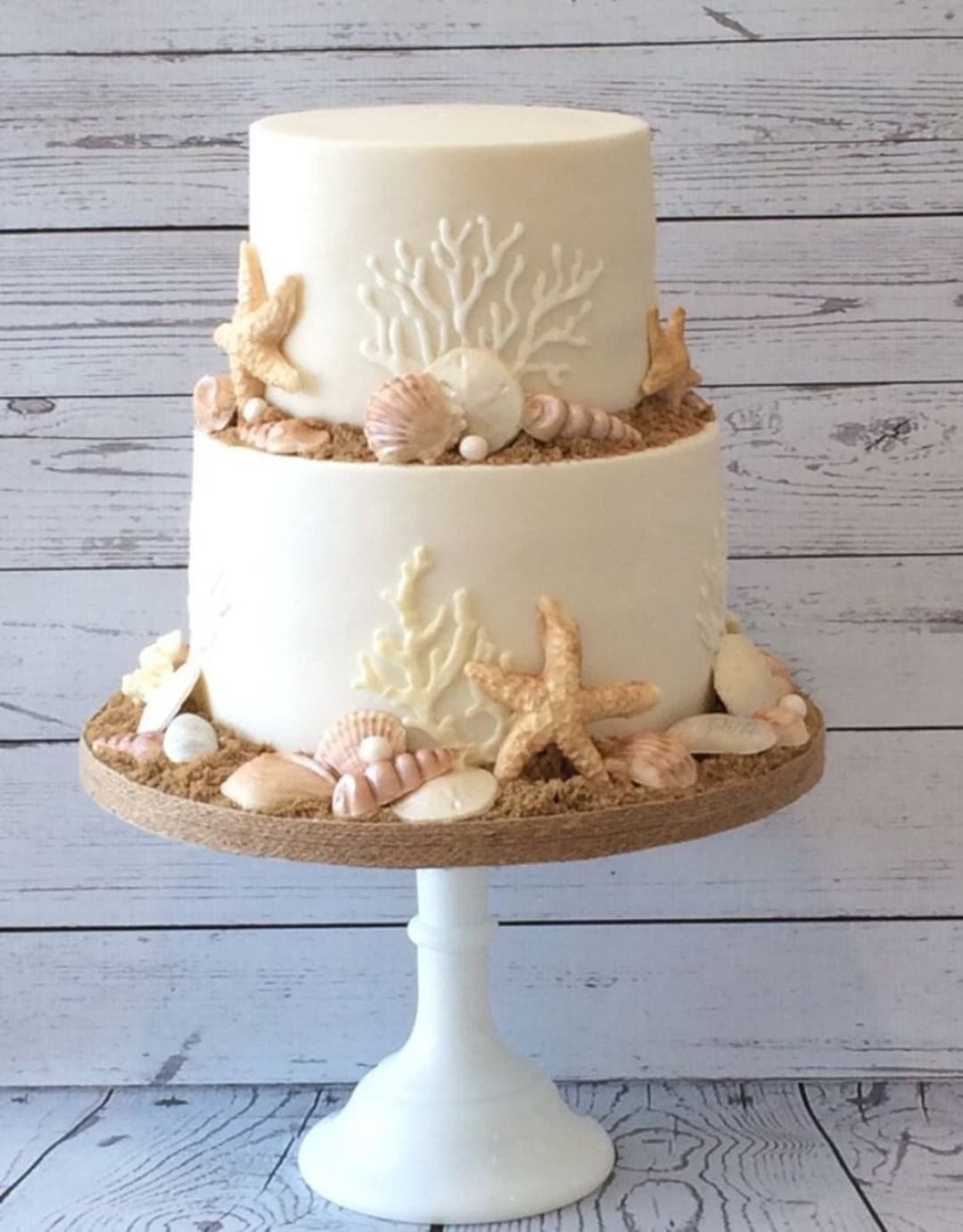 Fondant Seashell Wedding Cake Kits/seaside Wedding/fondant Wedding ...