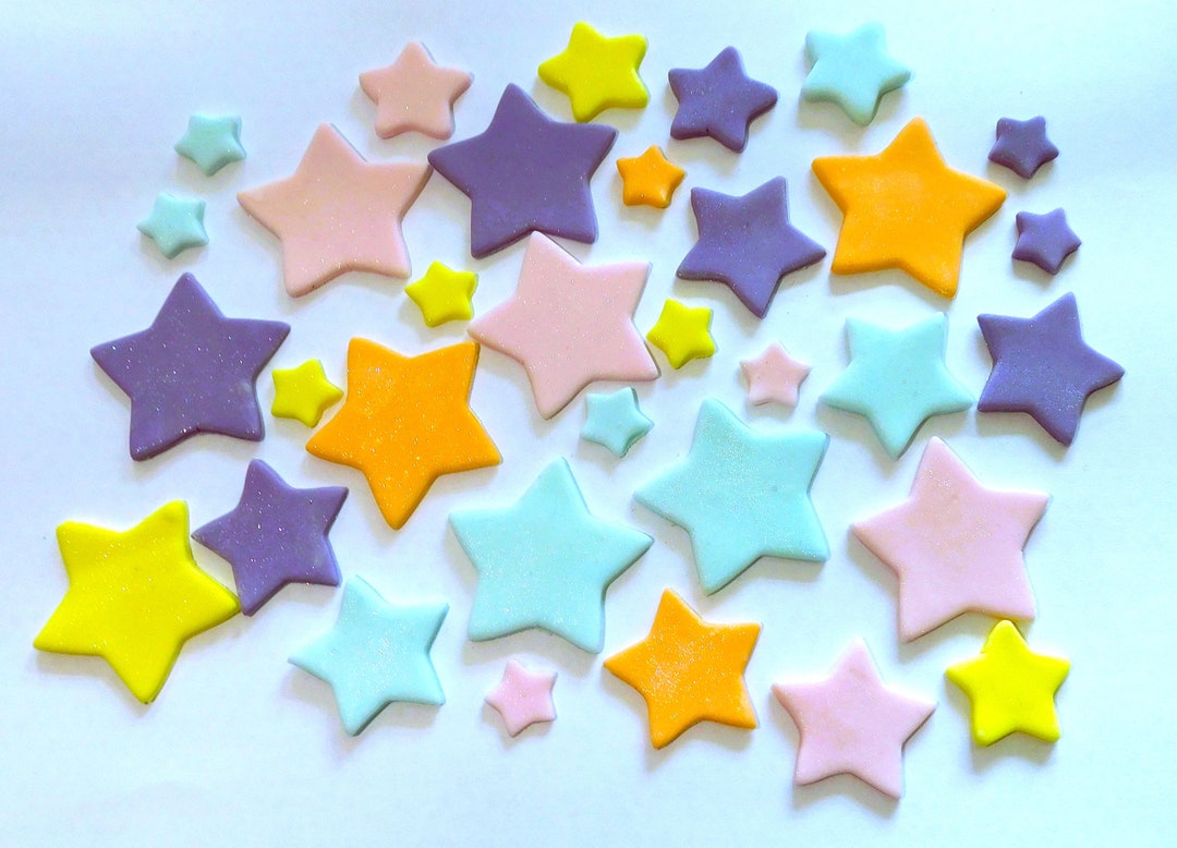 Fondant Stars/3 Sizes/customizable Colors/edible Stars/birthday Cake ...