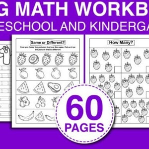 BIG MATH ACTIVITY and Activity Workbook Preschool and Kindergarten Get ...