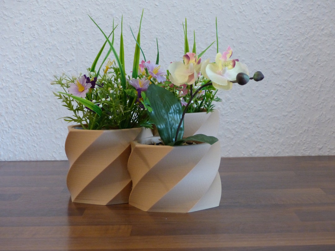 Turned Flowerpot 3-fold, Flowerpot, Succulent Flowerpot, Flowerpot for ...