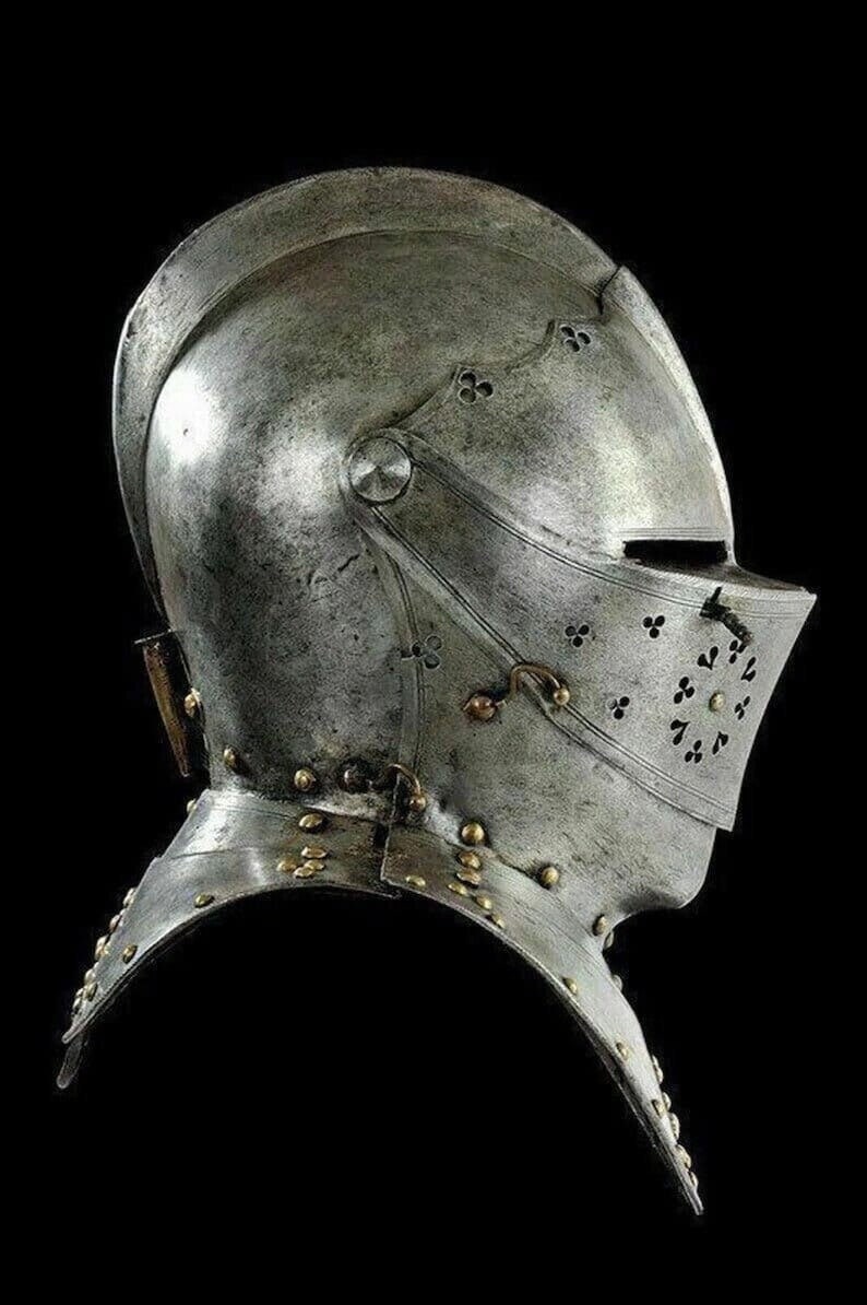 Medieval Knight Tournament Closed Helmet, Battle Knight Helmet ...