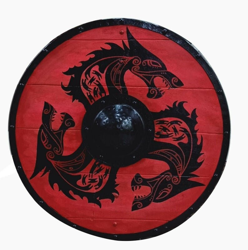 Medieval Viking Dragon Shield, Knights Battle Ready Round Shield ...