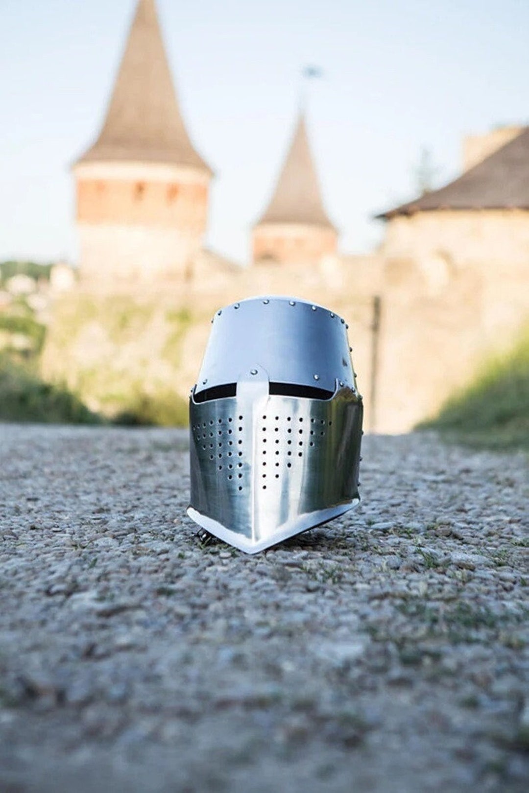 Medieval Crusader Helmet, Bucket Helmet - Etsy