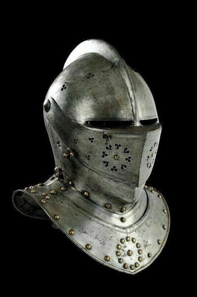 Medieval Knight Tournament Closed Helmet, Battle Knight Helmet ...