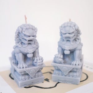 Chinese Lion Candle, Set of 2, Chinese New Year Gift Gift,decorative ...